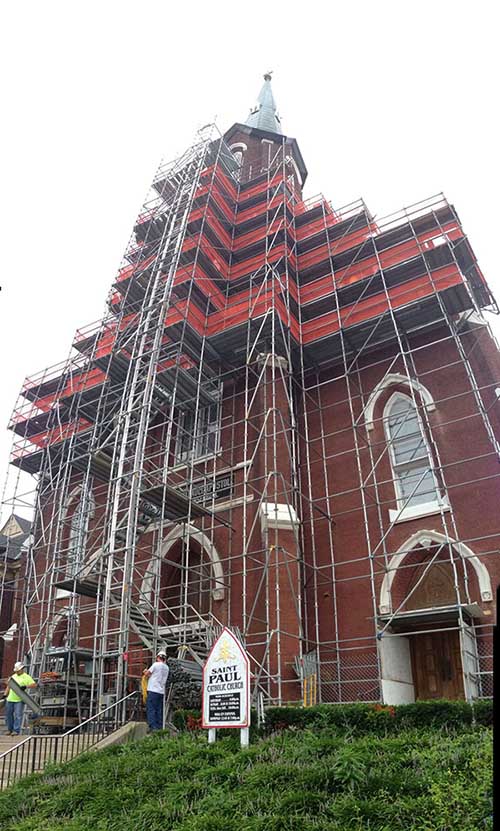 Scaffolding Platform System Assists in Church Restoration Project